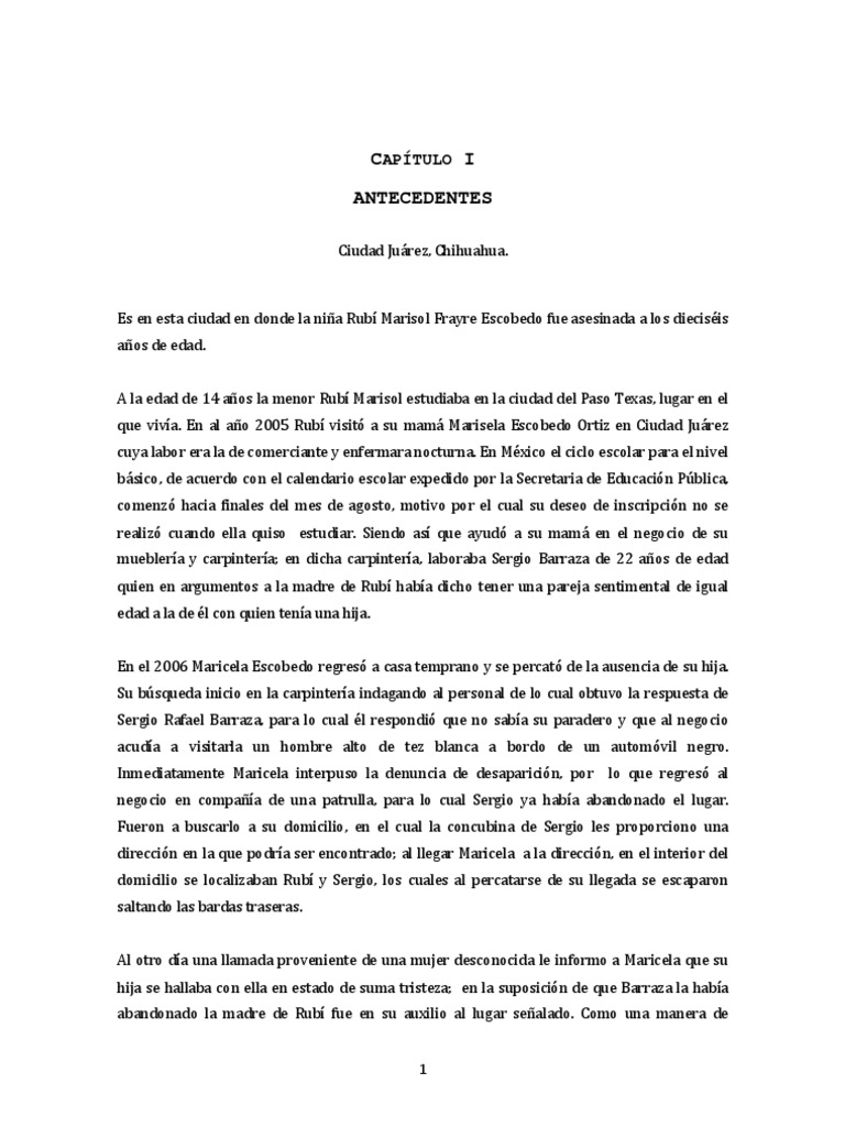 Asesinato de Rubí Marisol Frayre Escobedo | PDF | Sentencia (ley ...