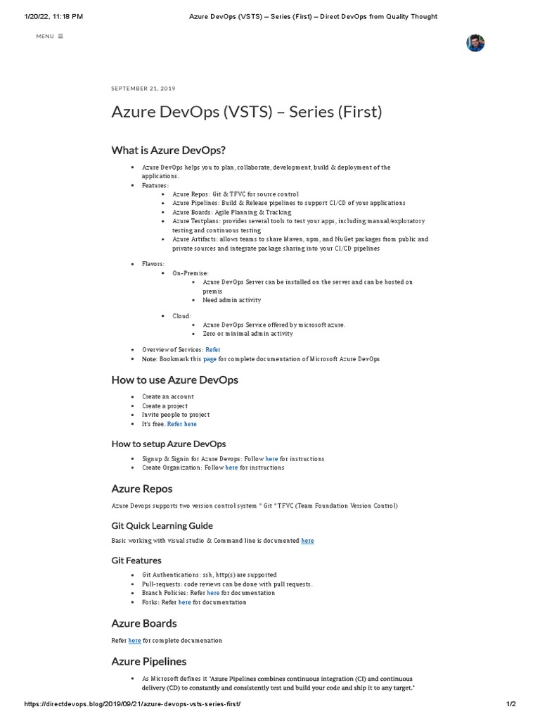 Azure DevOps (VSTS) - Series (First) - Direct DevOps From Quality Though | PDF | Microsoft Azure ...