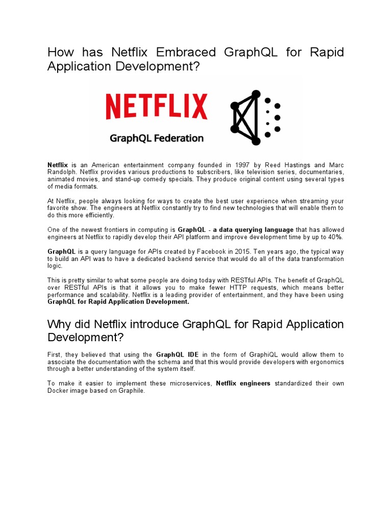 How Netflix Used GraphQL for Rapid Development | PDF | Representational State Transfer | Netflix