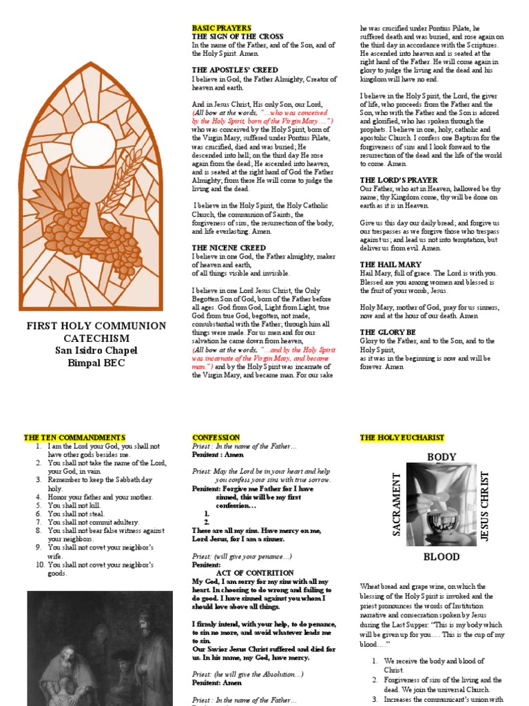 First Holy Communion Catechism Guide | PDF | Penance | God The Father
