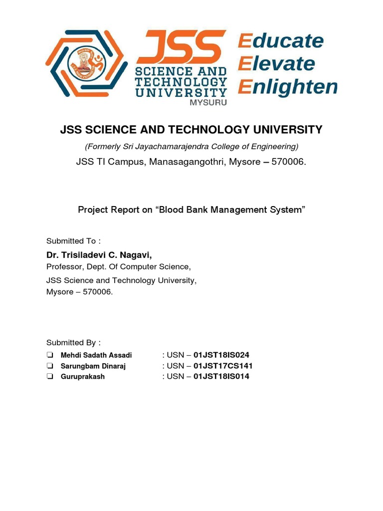Report Blood Bank Management System DBMS | PDF | Information Technology | Systems Engineering