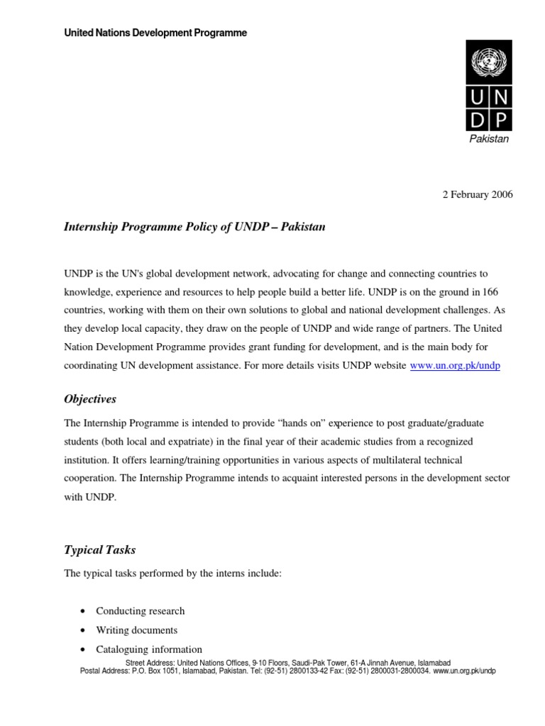 UNDP Internship | Download Free PDF | United Nations Development ...