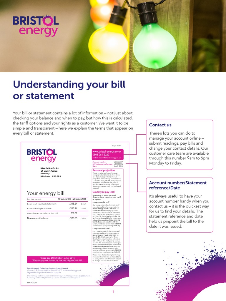 Understanding Your Bill | PDF | Value Added Tax