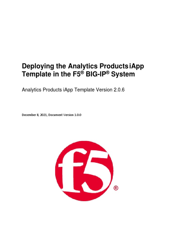 Deploying The Analytics Products Iapp Template in The F5 Big-Ip System ...