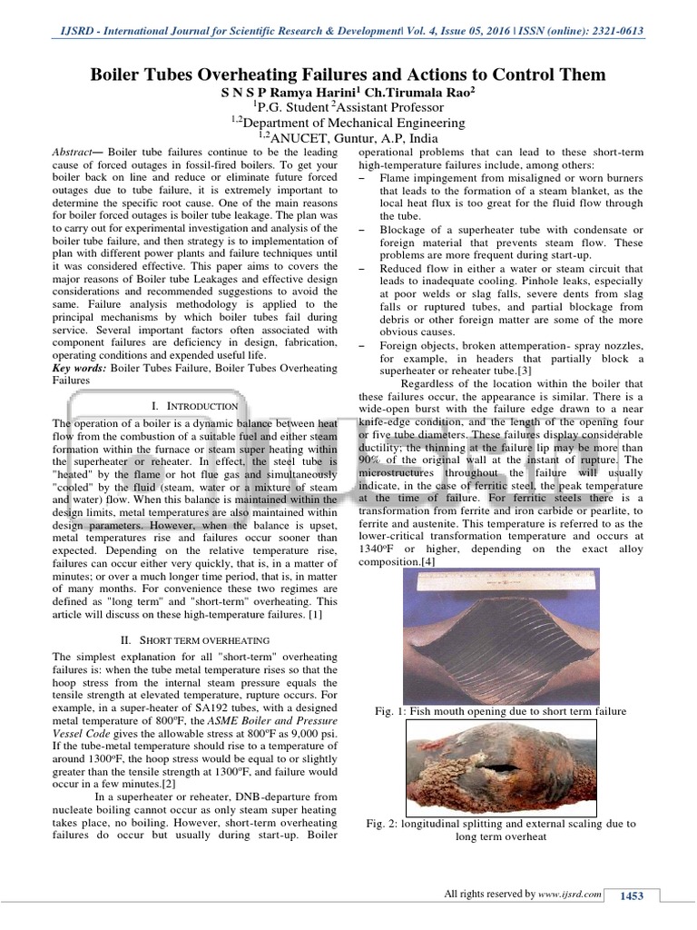 Boiler Tubes Overheating Failures and Actions To Control Them | PDF ...