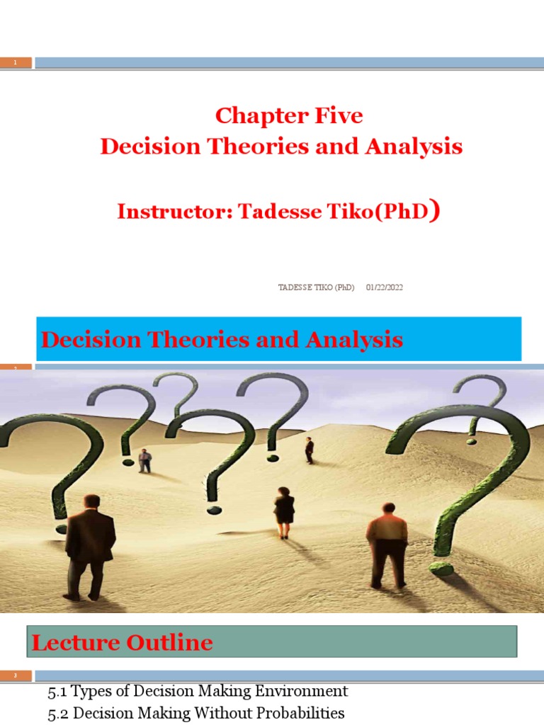Chapter Five Decision Theories and Analysis | PDF | Decision Making ...