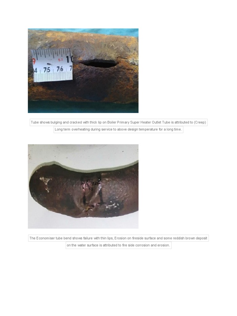 Tube Shows Bulging and Cracked With Thick Lip On Boiler Primary Super ...