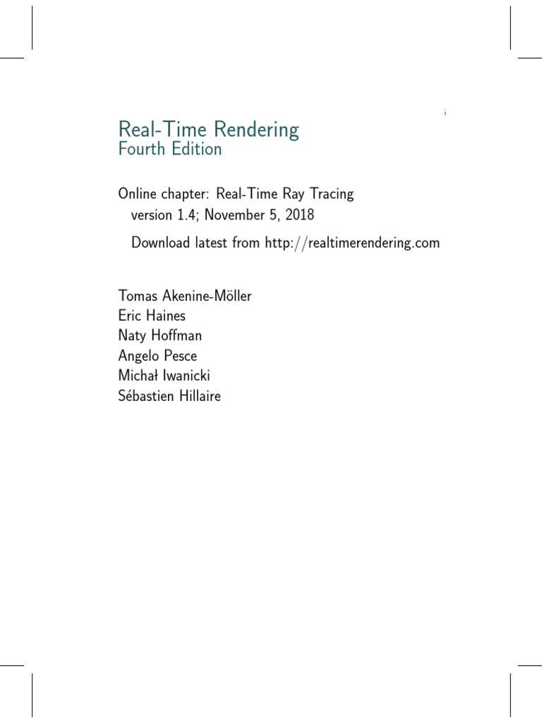 Real-Time Rendering 4th-Real-Time Ray Tracing | PDF | Rendering (Computer Graphics) | Shader