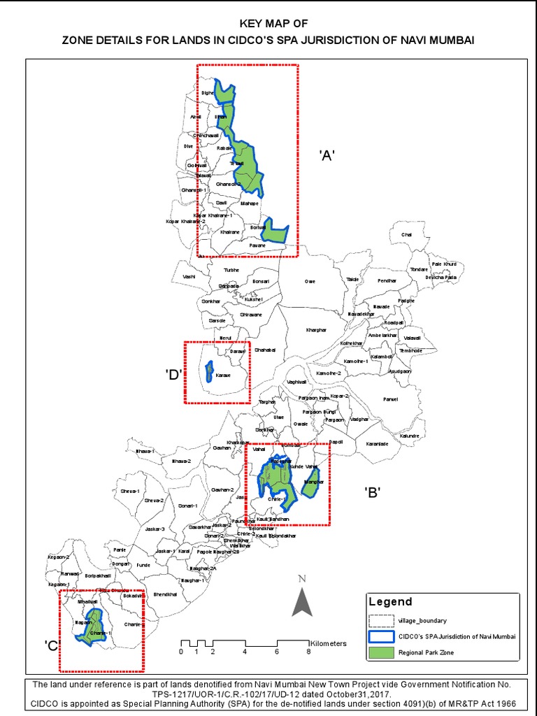 Zone Details For Lands in Cidco'S Spa Jurisdiction of Navi Mumbai Key ...