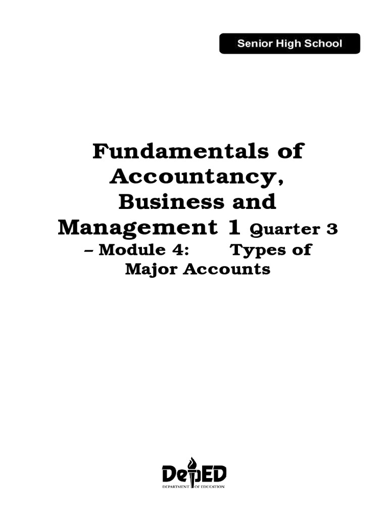Fundamentals of Accountancy, Business and Management 1: Quarter 3 ...