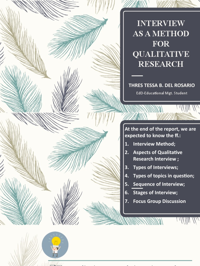 Interview and FGD PPT FINAL | PDF | Focus Group | Interview