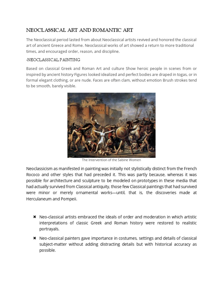 Neoclassicism vs. Romanticism in Art | PDF | Romanticism | The Arts