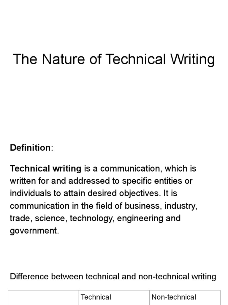 The Nature of Technical Writing | PDF