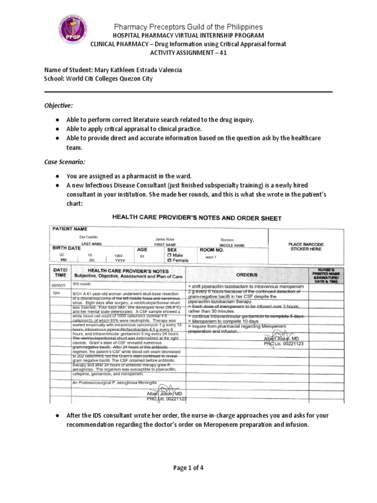Pharmacy Preceptors Guild of The Philippines: Objective | PDF ...