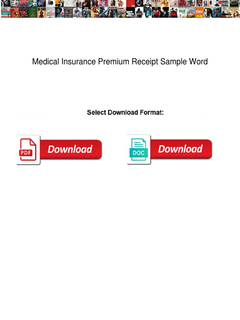 Medical Insurance Premium Receipt Sample Word | PDF | Receipt | Invoice