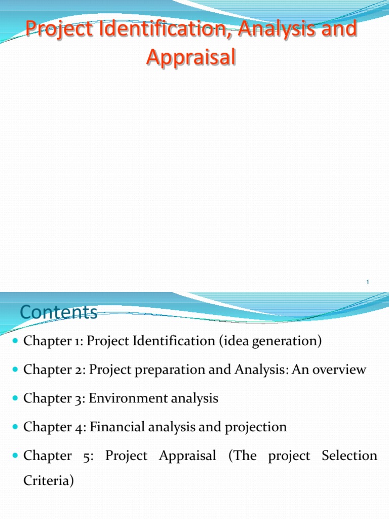 Project Identification, Analysis and Appraisal | PDF | Risk | Goal