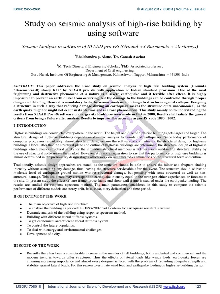 Study On Seismic Analysis of High-Rise Building by Using Software | Download Free PDF ...