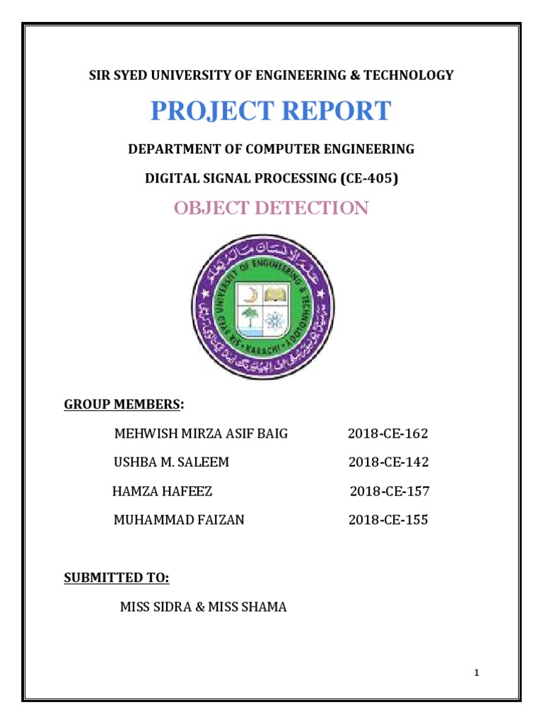 DSP Project Report | PDF | Computer Vision | Intelligence (AI) & Semantics