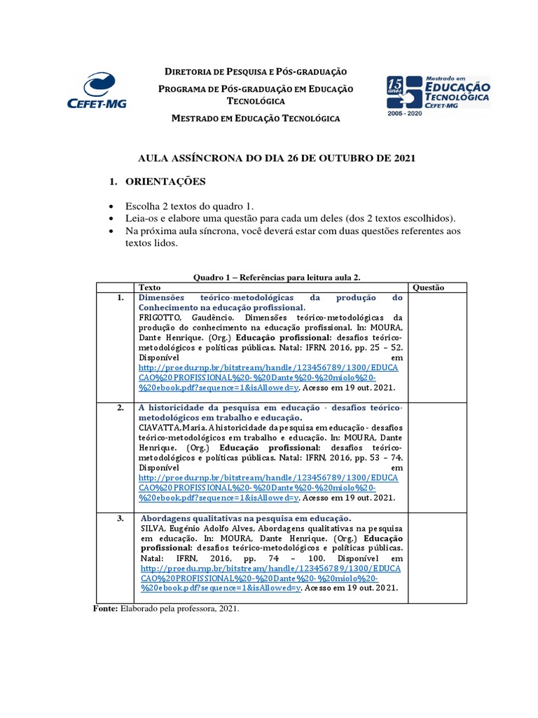 Aula 2 - ASSÍNCRONA | PDF
