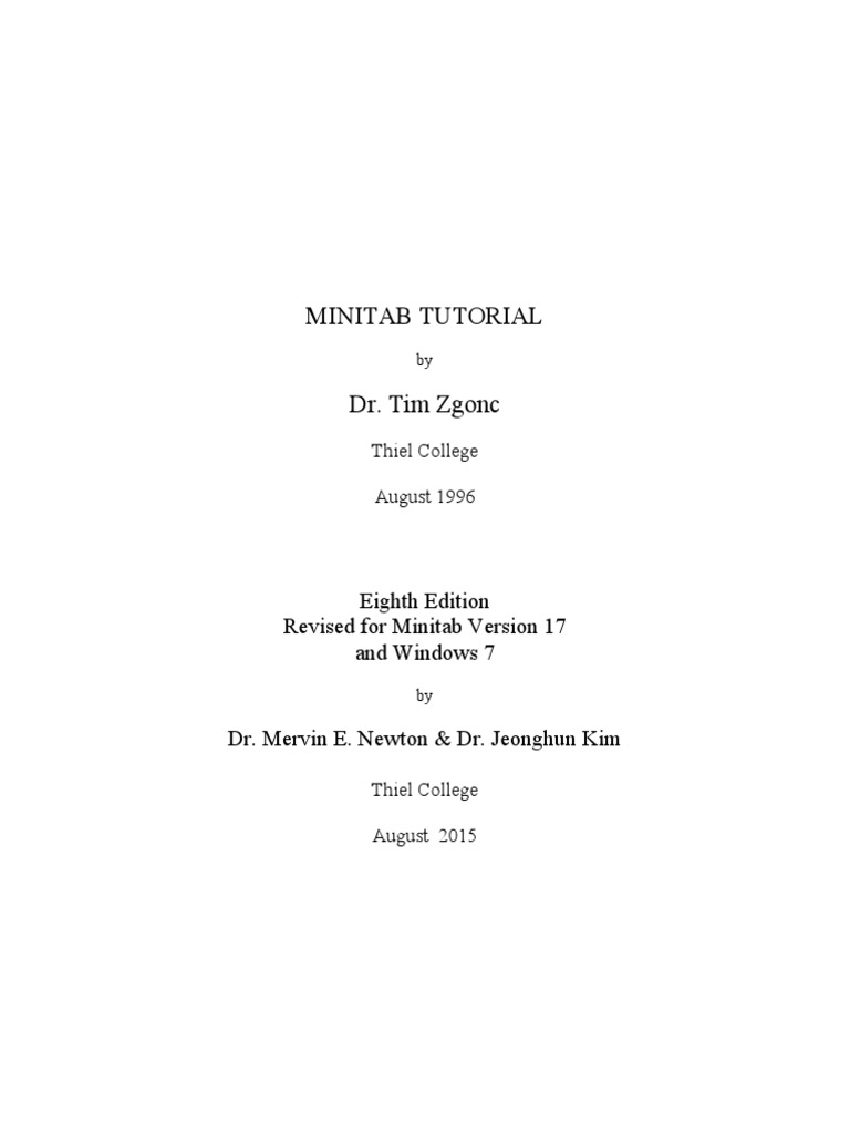 Minitab Tutorial 3 | PDF | Window (Computing) | Menu (Computing)