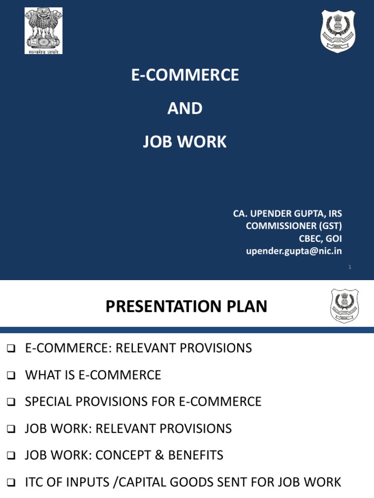 E-Commerce and Job Work Under GST | PDF | E Commerce | Taxes