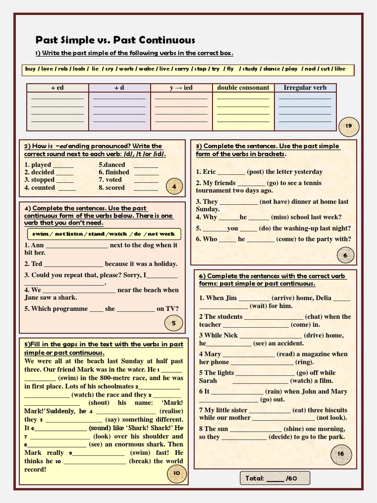 (ENG B1) Past Simple, Past Continuous Grammar Guide Test | PDF ...