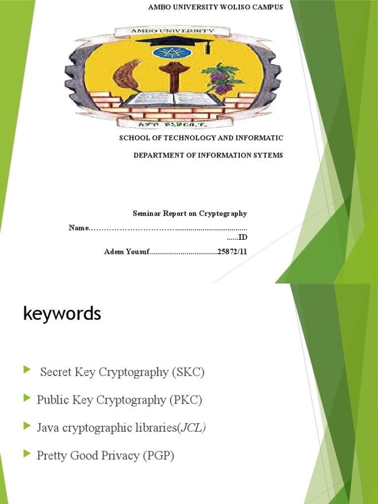 Cryptography Seminar Report | PDF | Cryptography | Key (Cryptography)