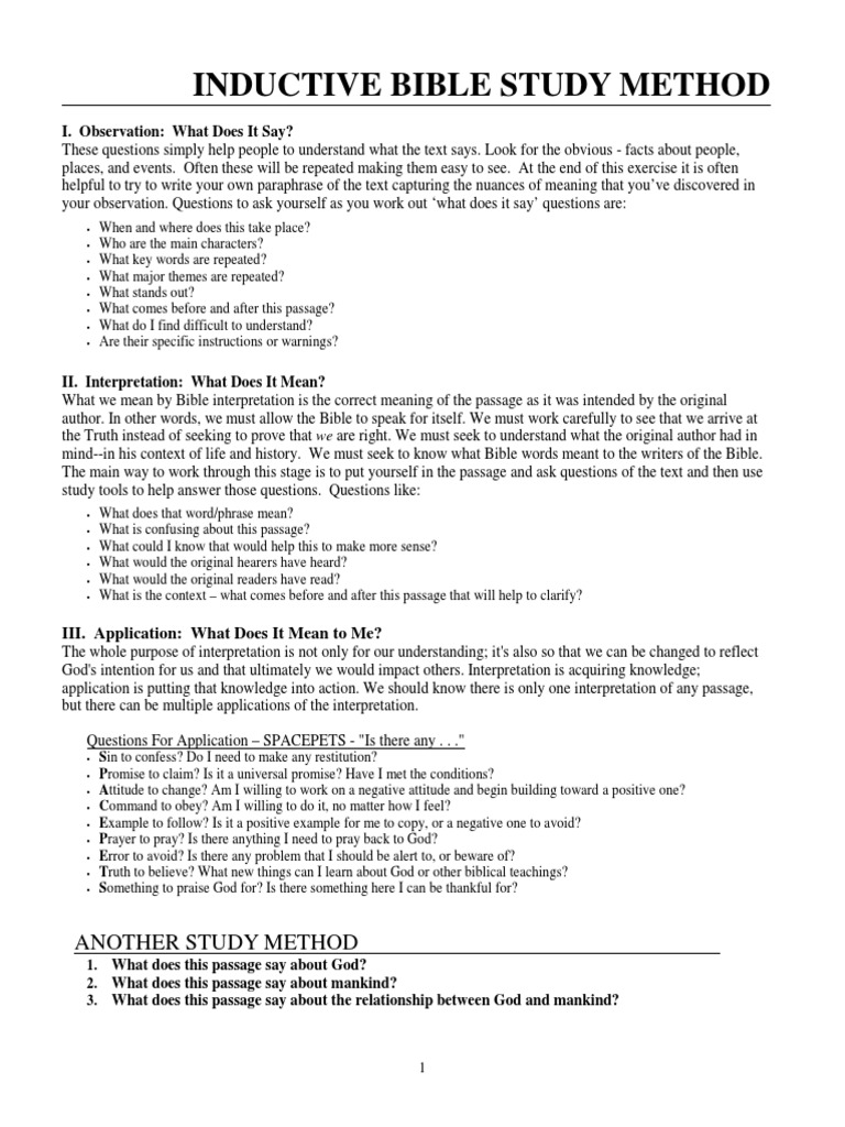 Inductive Bible Study Method | PDF | Paul The Apostle | Book Of Isaiah