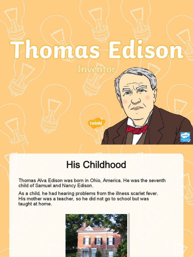 Twinkl T-T-14318-Thomas-Edison-Powerpoint-Presentation - Ver - 4 | PDF ...