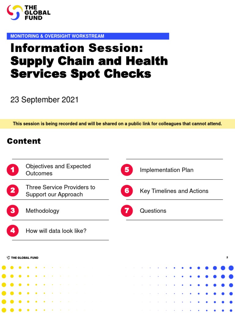 Supply Chain Health Services Spot Checks | PDF | Supply Chain | Public ...
