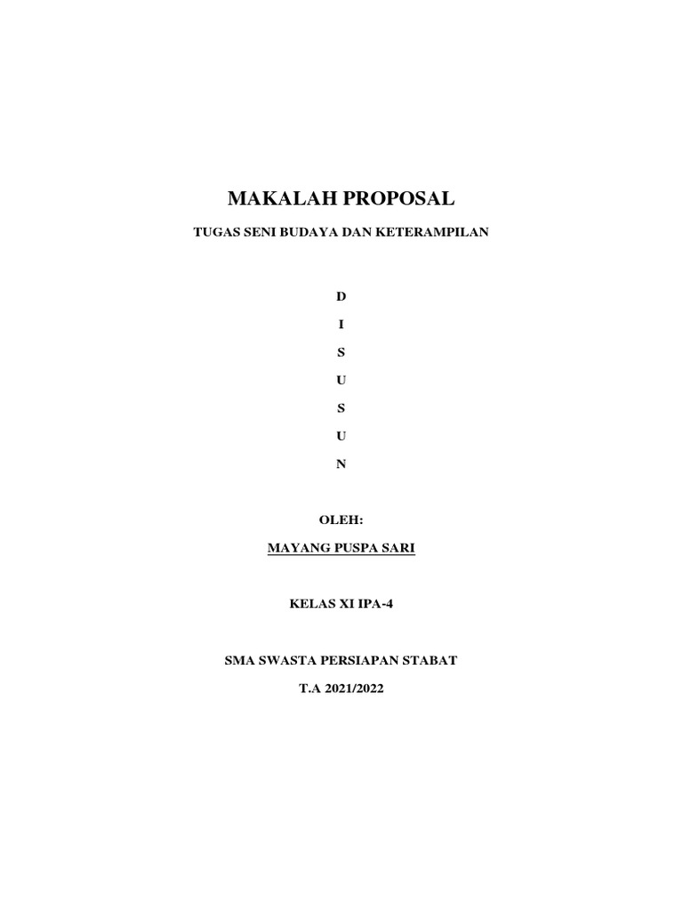 Tugas Proposal Mayang (Xi Ipa 4) | PDF