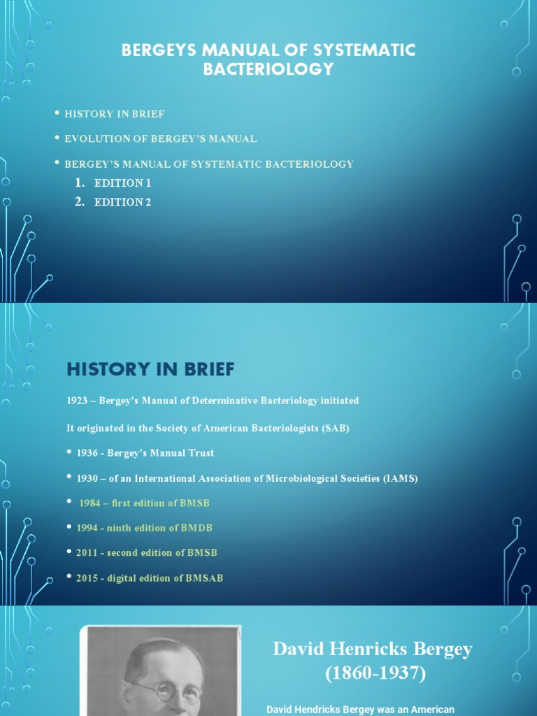 Evolution of Bergey's Manual | PDF