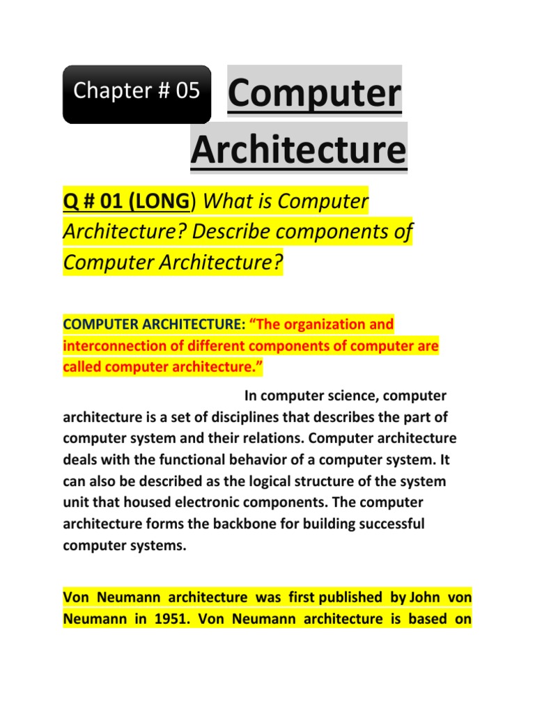 Computer Architecture: Chapter # 05 | Download Free PDF | Computer Data Storage | Input/Output