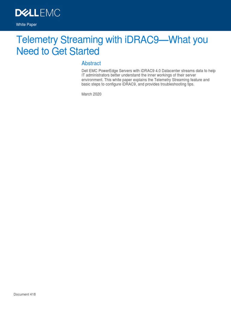 Telemetry Streaming With iDRAC9 - What You Need To Get Started | PDF ...