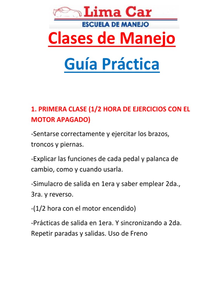 Clases de Manejo Guia Practica | PDF | Tecnología