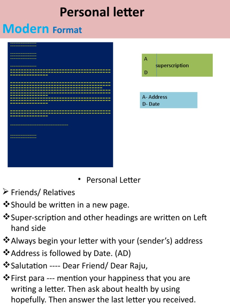 Personal Letter Writing Format | PDF
