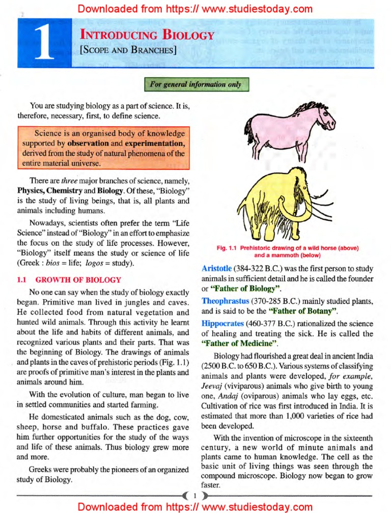 ICSE Class 9 Biology Chapter 01 Introducing Biology | PDF