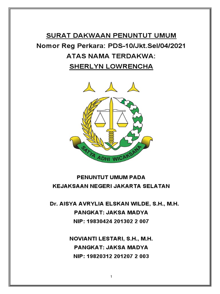 Surat Dakwaan - Juniver Girsang | PDF