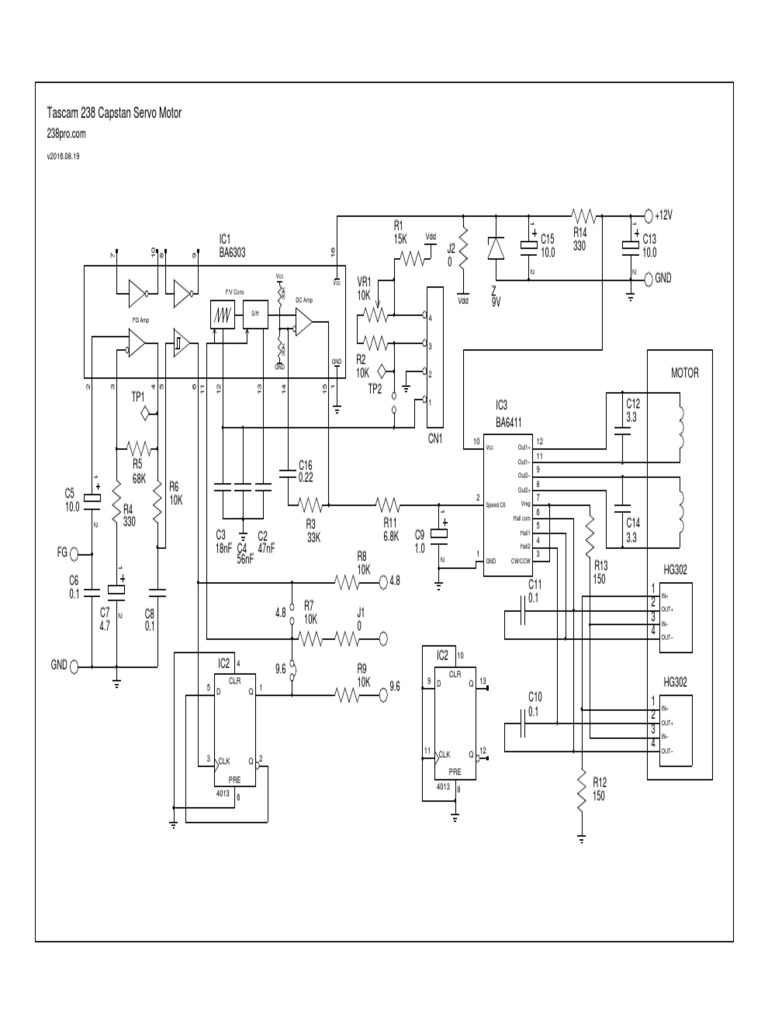 Tascam 238 Capstan Servo Motor Circuit Diagram and Component List | PDF