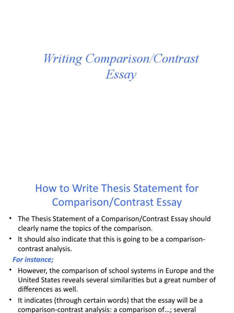 Comparison Contrast Essay EPP, ADA Kopyası | PDF | Essays | Phrase