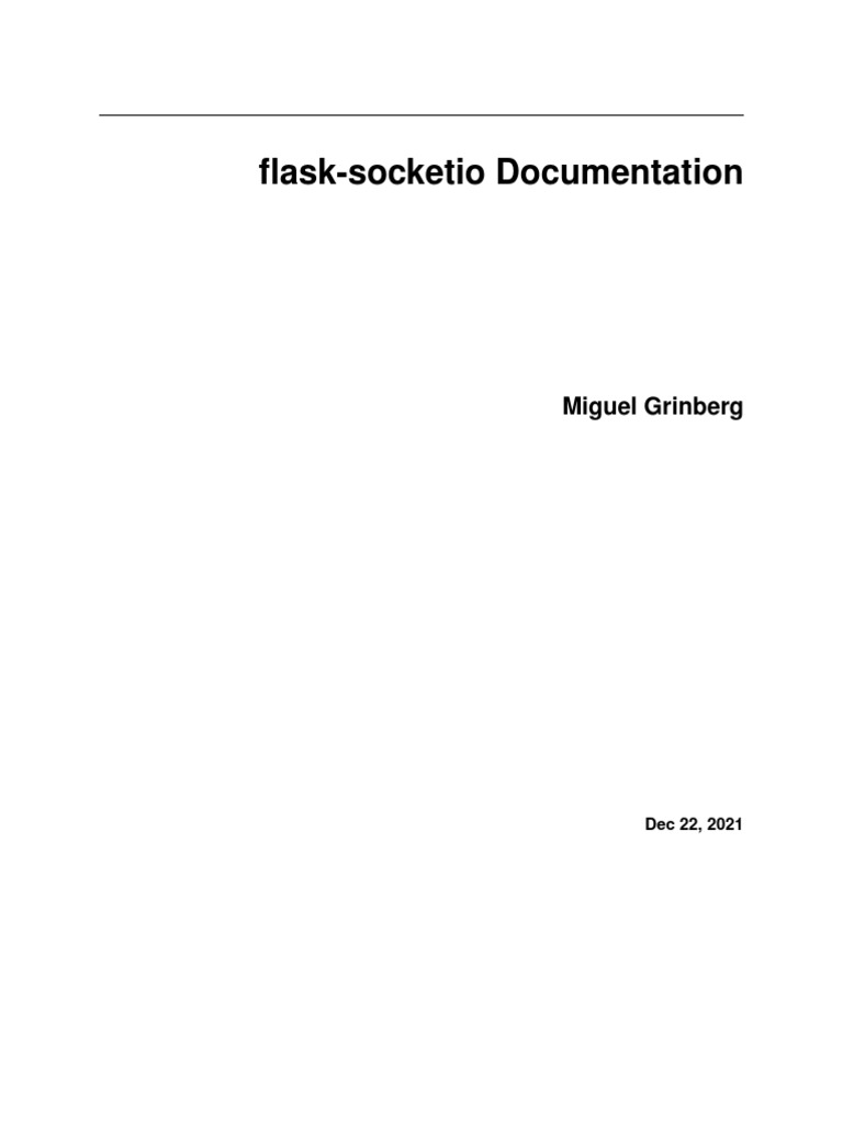 Flask-Socketio Documentation: Miguel Grinberg | PDF | Hypertext ...