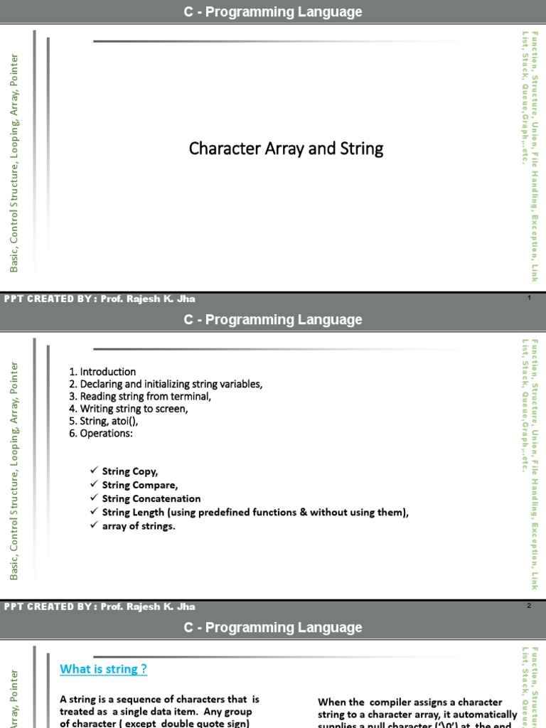 C Character Array And String Pdf String Computer Science Pointer Computer Programming 