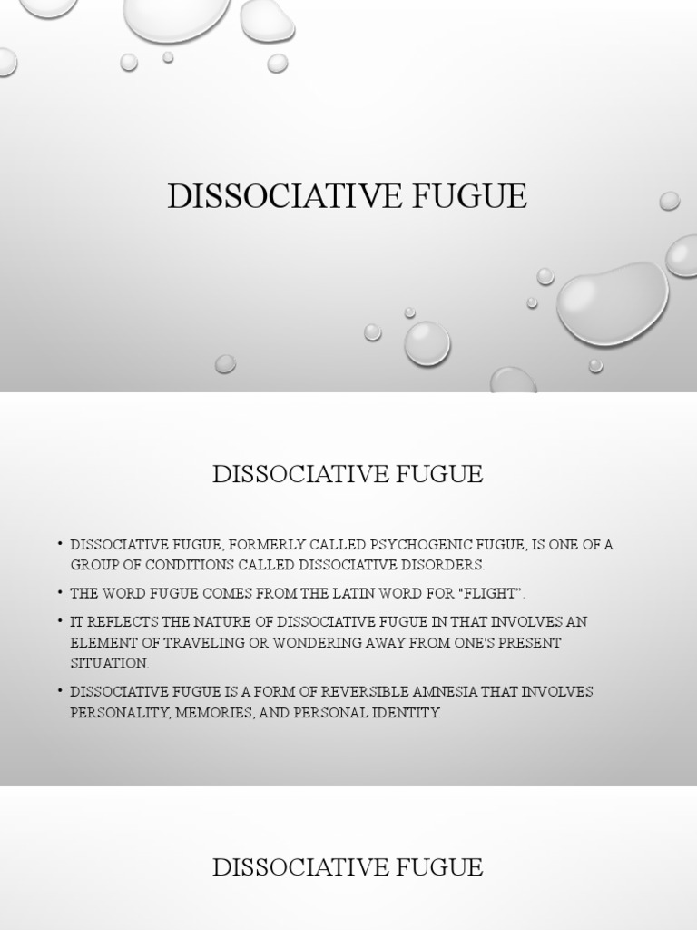 Dissociative Fugue | PDF | Mental Disorder | Dissociation (Psychology)