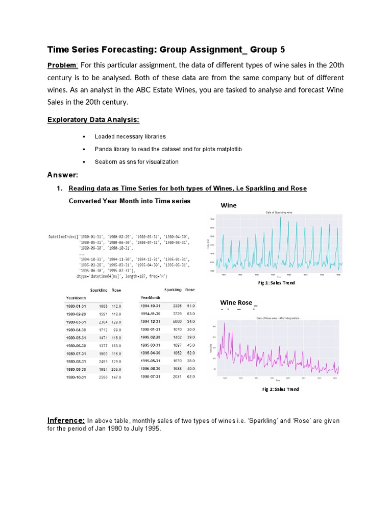 Time Series Forecasting: Group Assignment - Group 5: Answer | PDF | Forecasting | Seasonality