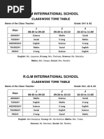 Grade 3 Timetable | PDF