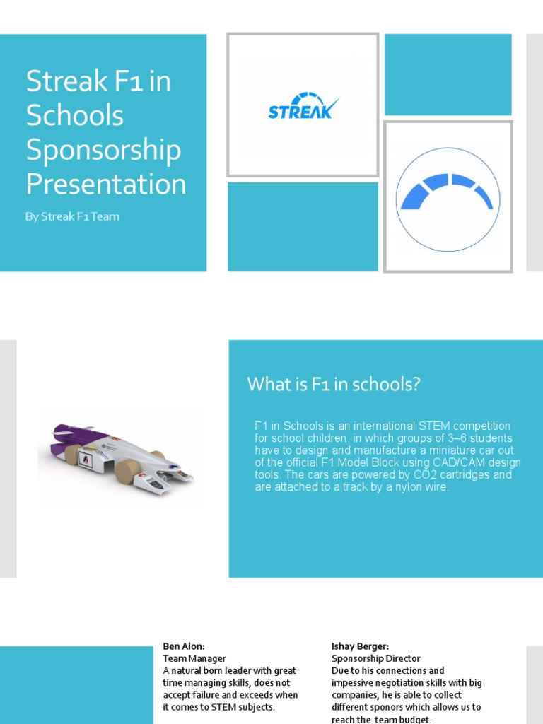 Streak F1 in Schools Sponsorship Presentation | PDF
