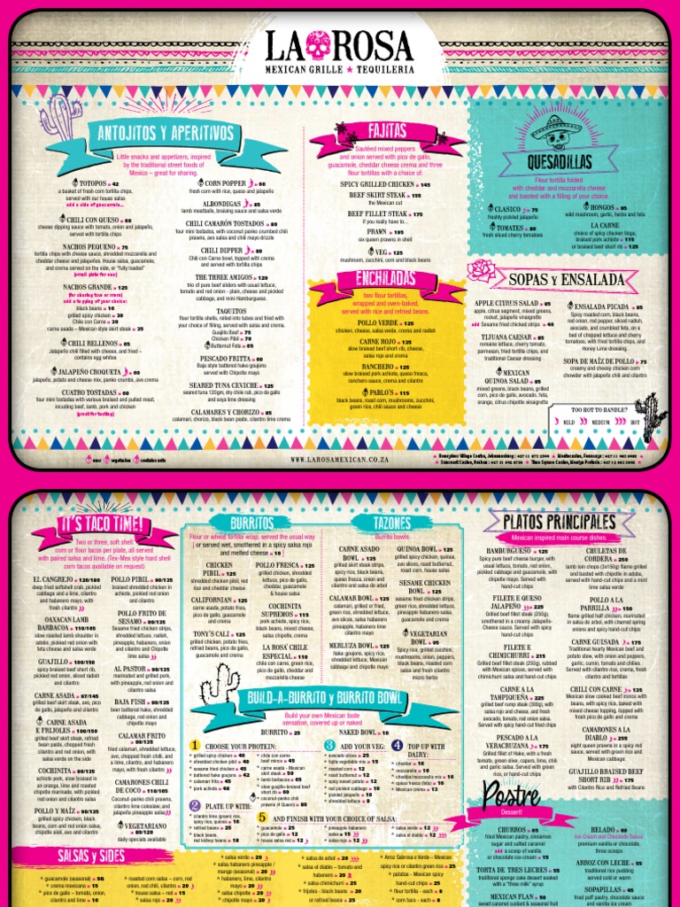 Mexican Street Food Menu | PDF | Burrito | Chili Con Carne
