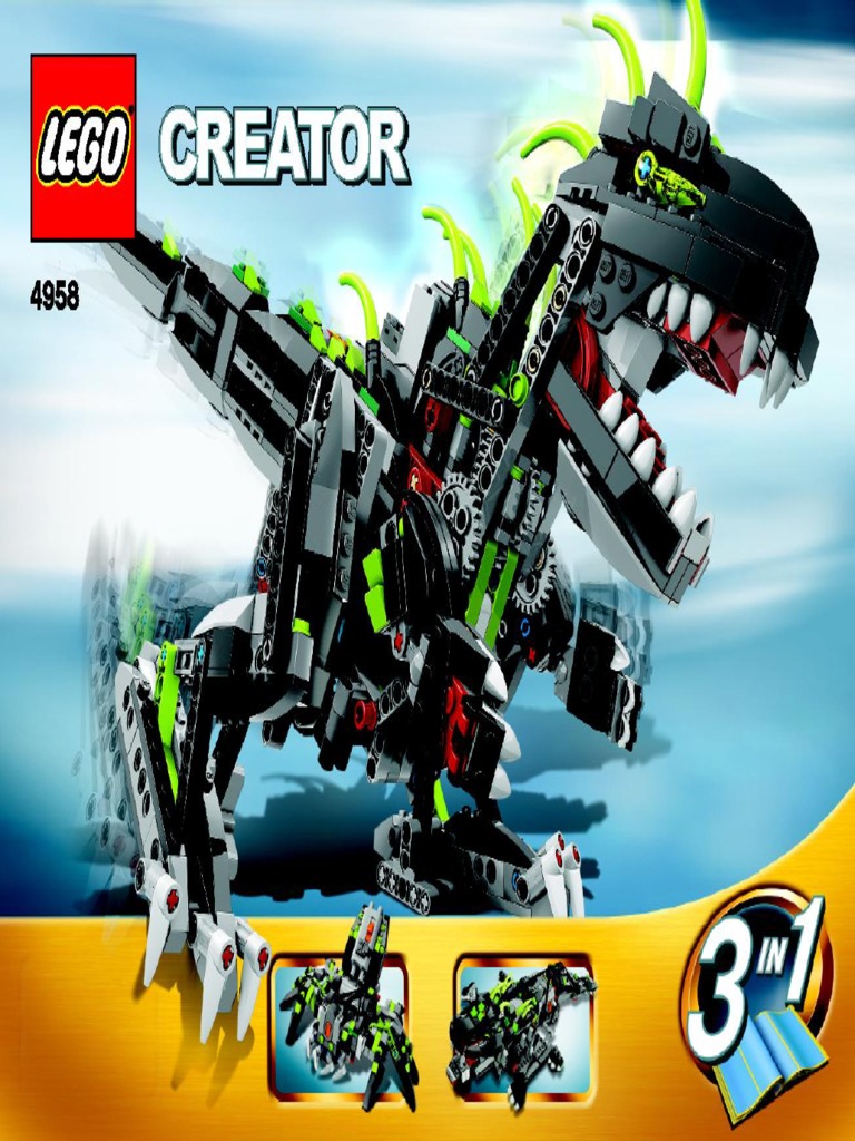 2007 4958 Monster Dino LEGO CREATOR 3 en 1 (1) Dinosaur | PDF