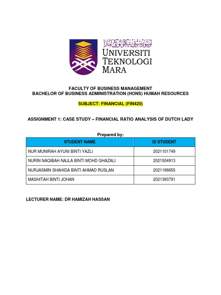 Dutch Lady - Financial Ratio Analysis - Kba2431a | PDF | Leverage ...