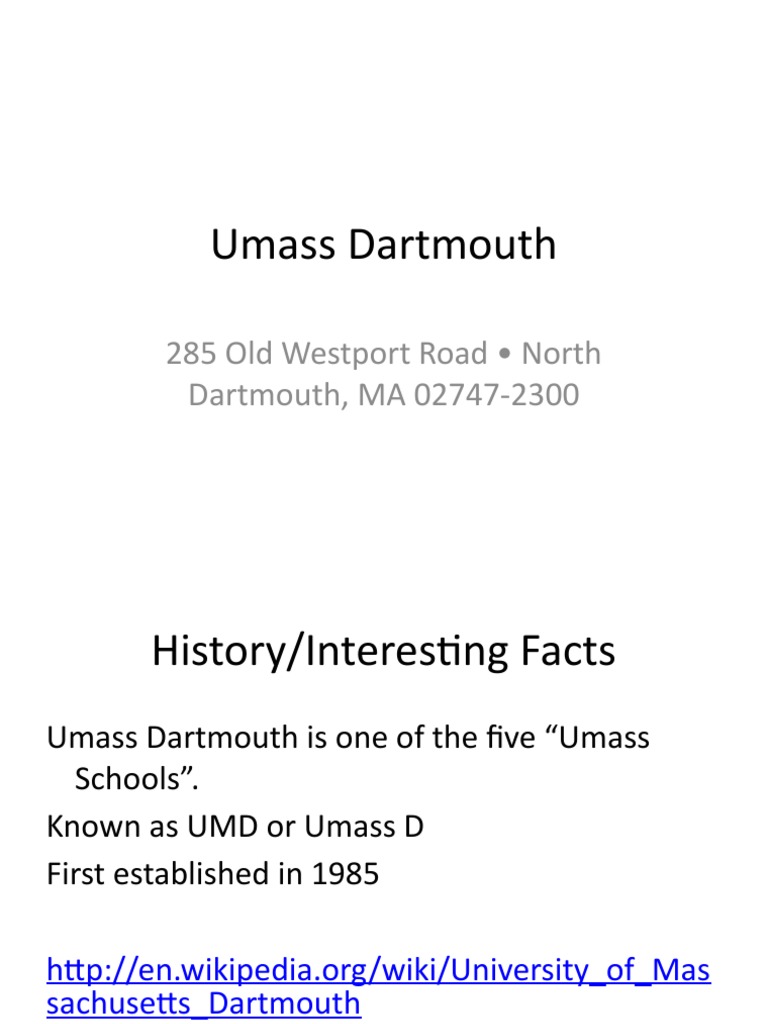 Umass Dartmouth Admissions Guide | PDF
